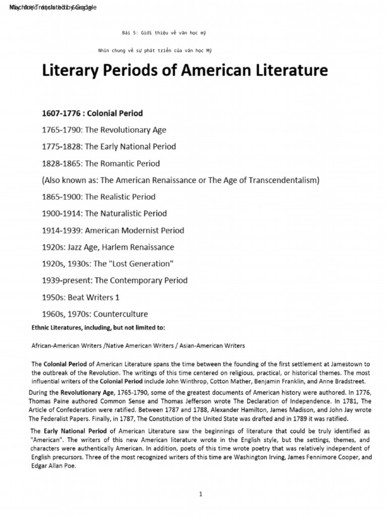 Unit 5 - AMERICAN LITERATURE | PDF