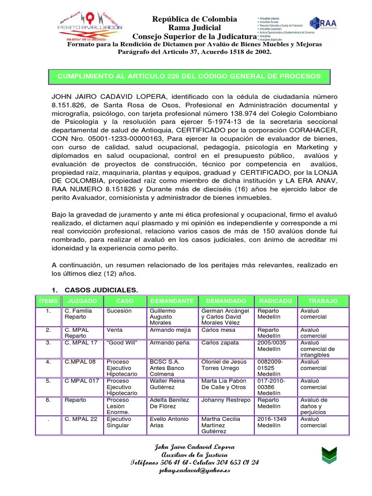 Lista de Requisitos-226 | PDF | Colombia | Separación de poderes