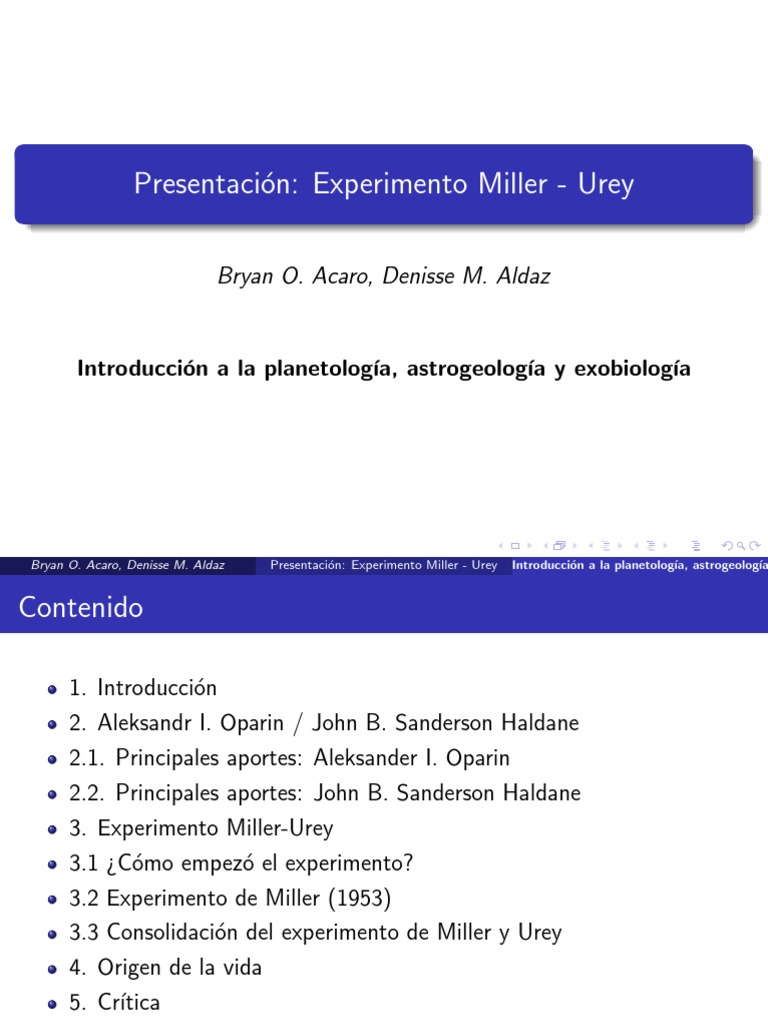 Experimento Miller | PDF | Química | Naturaleza