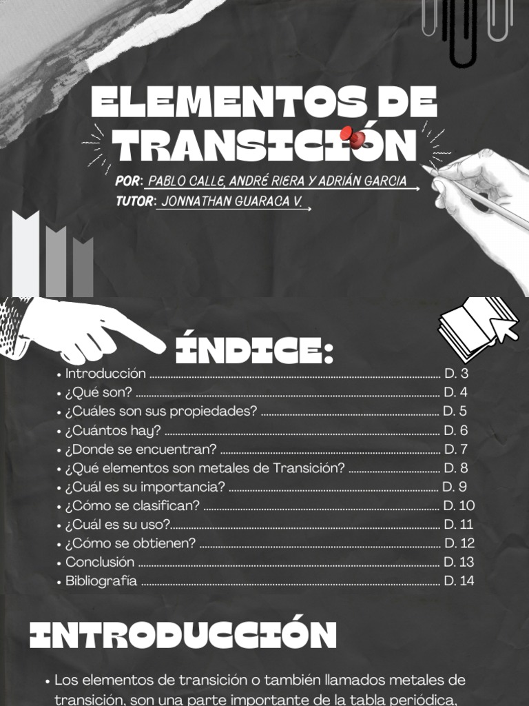 Elementos de Transición | PDF | Metales de transición | Platino