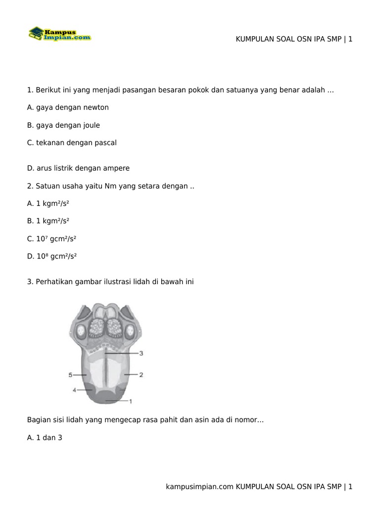 Soal OSN IPA SMP | PDF