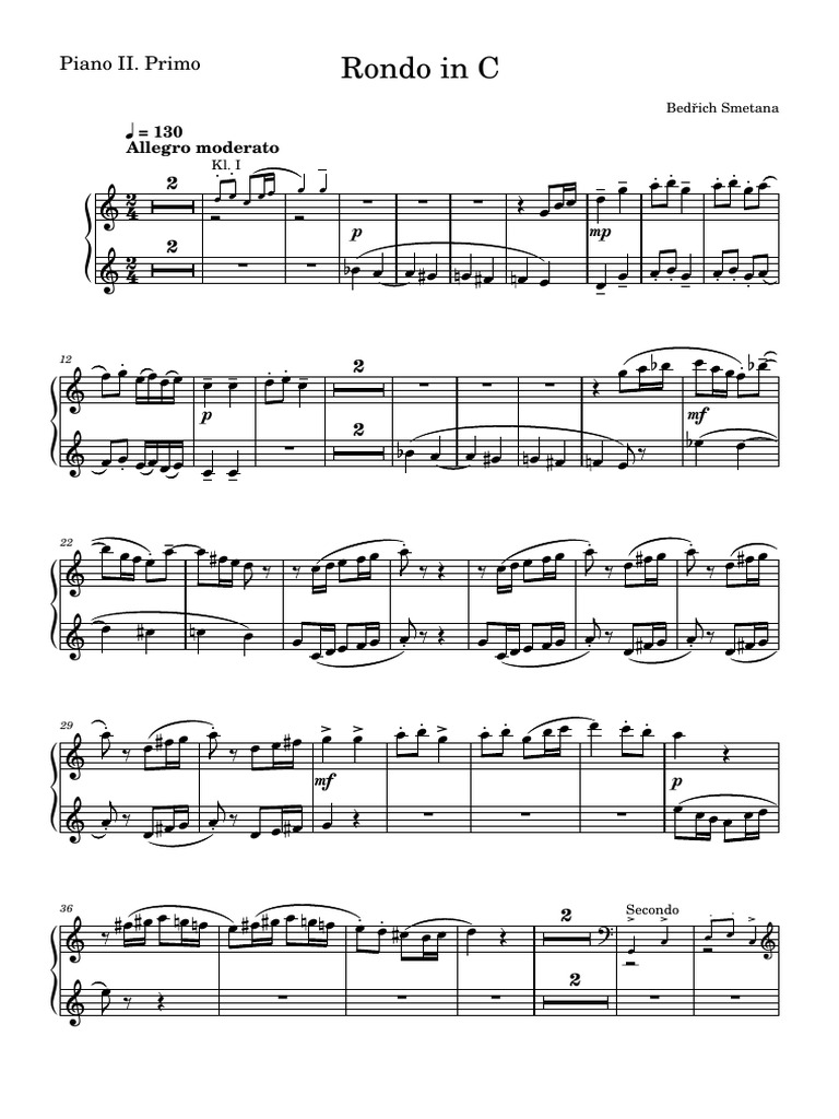Rondo - Piano II. Primo | PDF