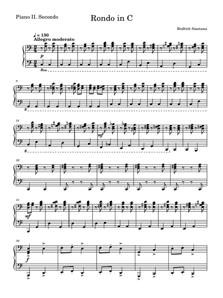 Rondo - Piano II. Secondo | PDF | Musical Compositions | Classical Music