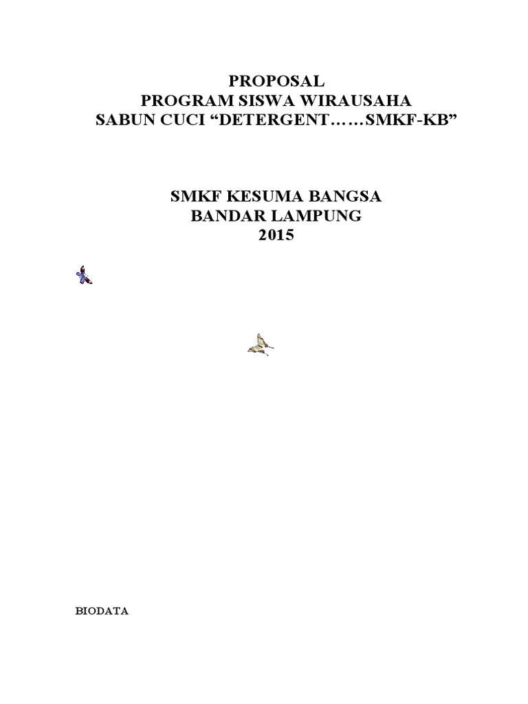 PROPOSAL pembuatan sabun smkf kb | PDF