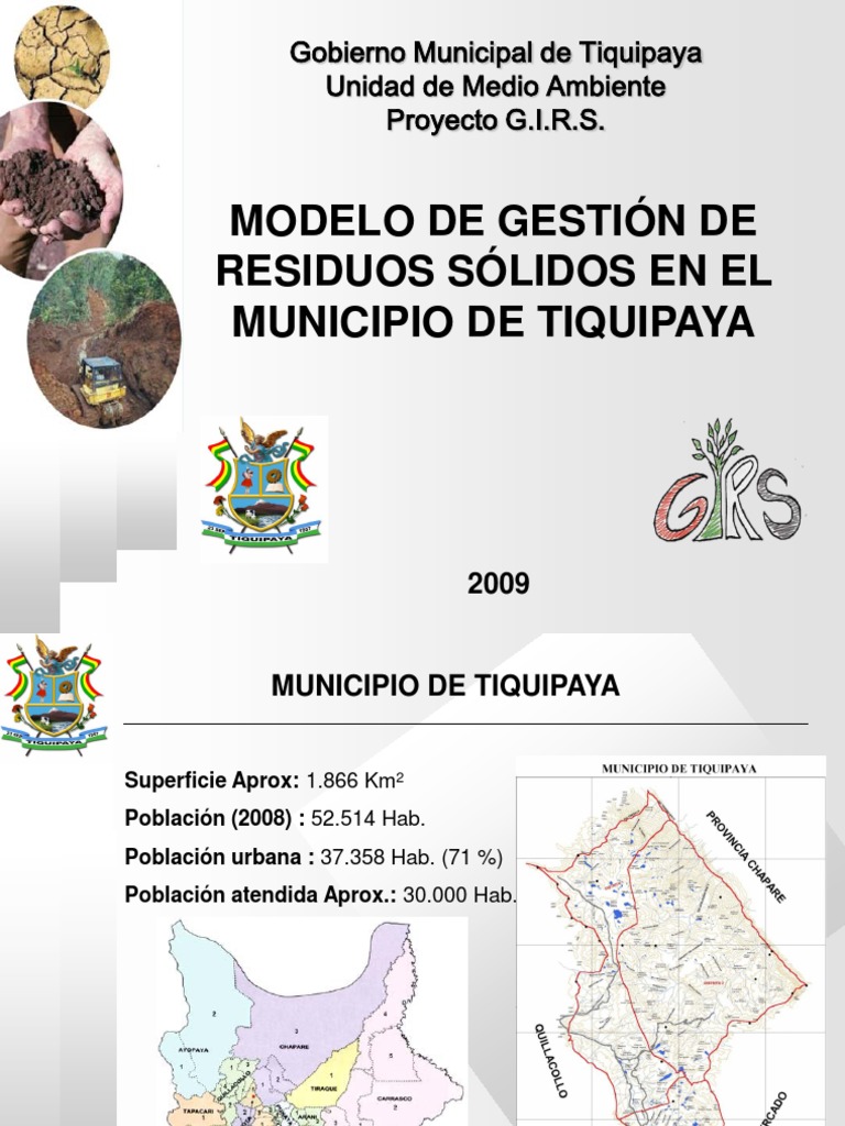 Gobierno Municipal de Tiquipaya Unidad de Medio Ambiente Proyecto G.I.R ...