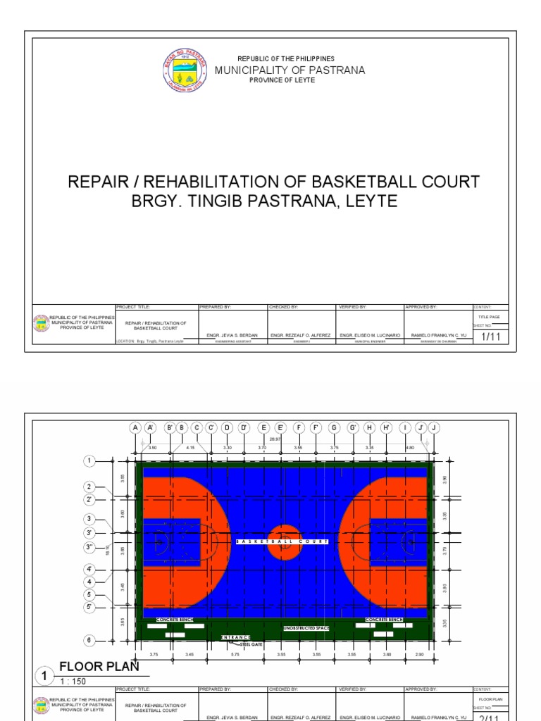 Repair Rehabilitation of Basketball Court Plan | PDF | Architectural ...