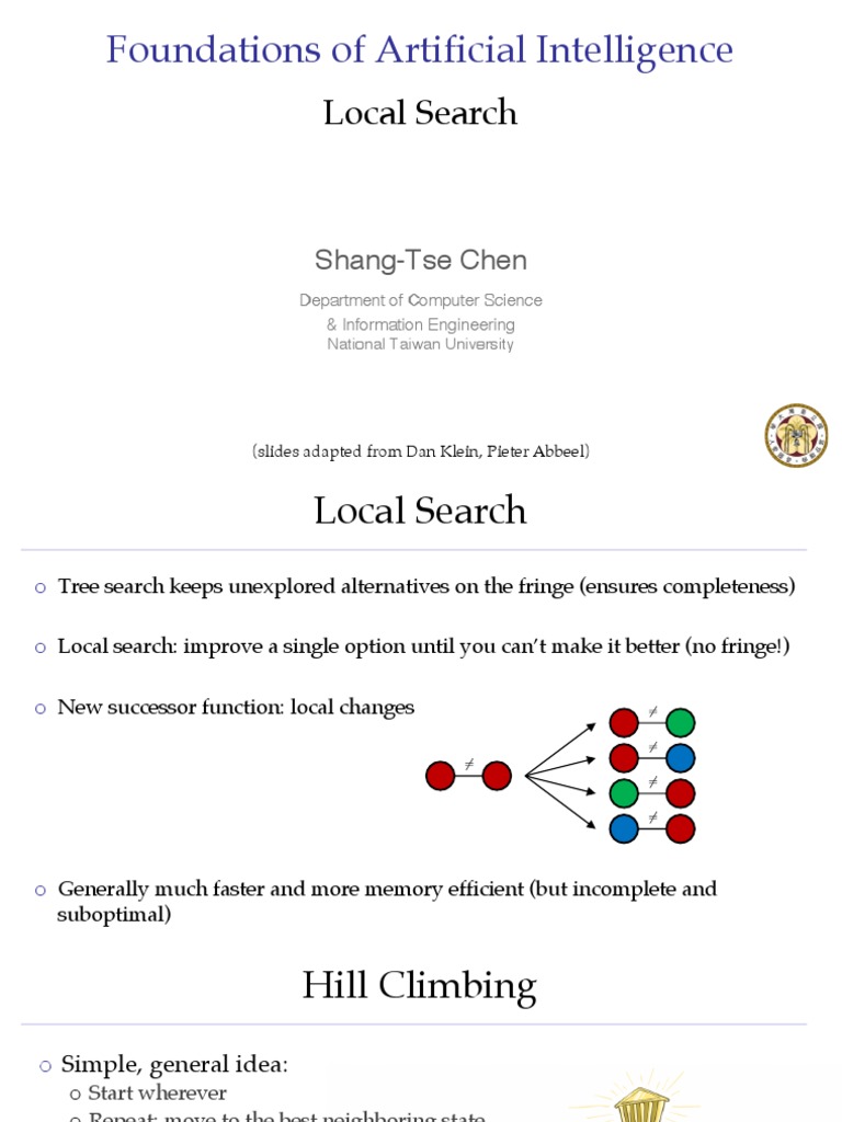Foundations of Artificial Intelligence: Local Search | PDF | Expected Value | Probability ...