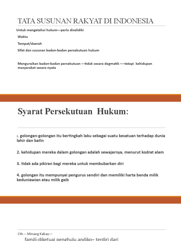 Tata Susunan Rakyat Di Indonesia | PDF