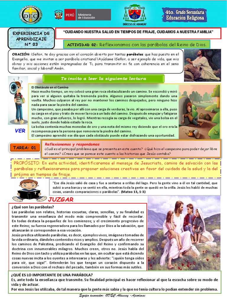 4º Actividad 02 Parábolas | PDF | Parábolas de Jesús | Jesús