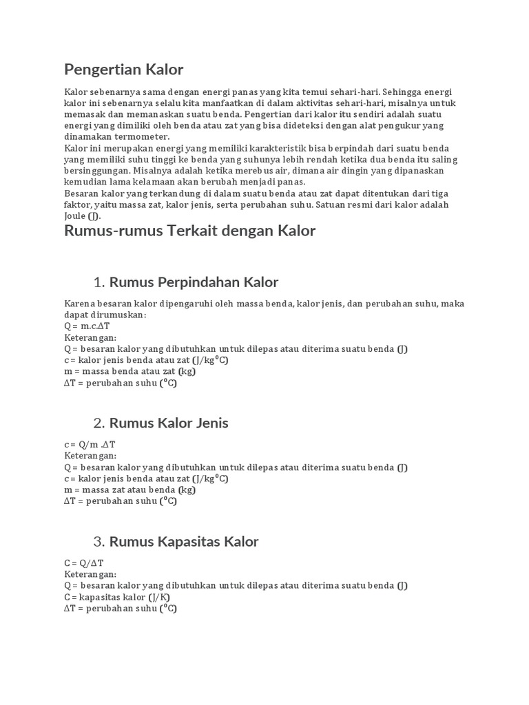 Pengertian Kalor | PDF