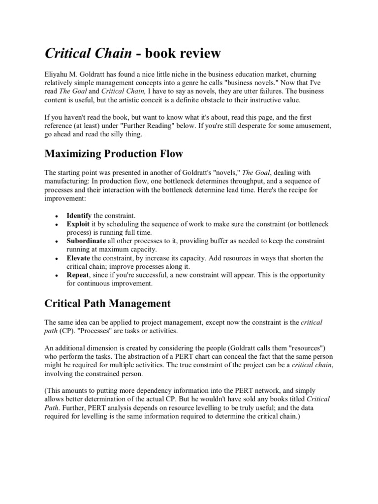 Critical Chain | Download Free PDF | Project Management | Cognition
