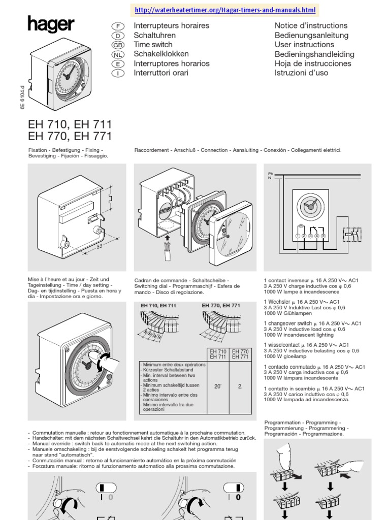 Hager EH711 Timer | Électrotechnique | Biens manufacturés