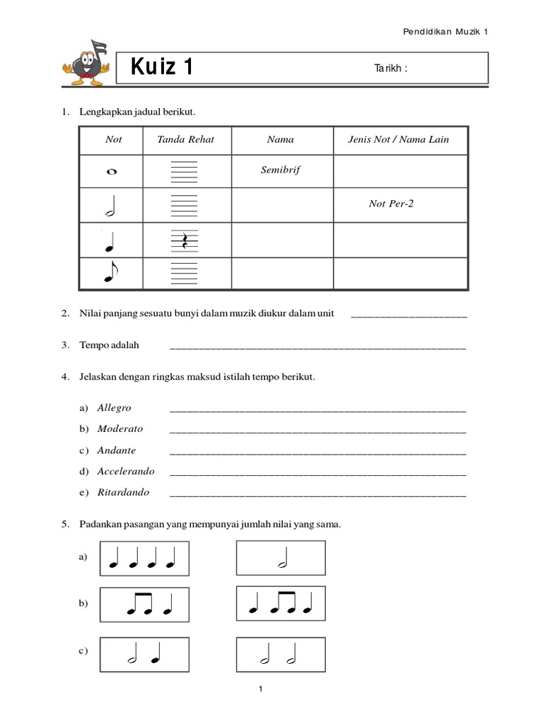 Kuiz 1: Tarikh | PDF