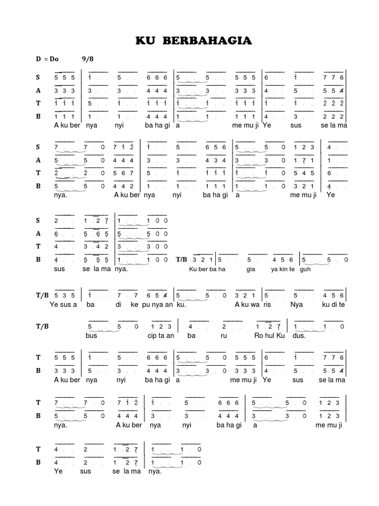 Koor KU BERBAHAGIA | PDF