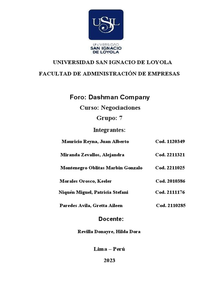 GRUPO 7 Caso Dashman Company | PDF | Obtención