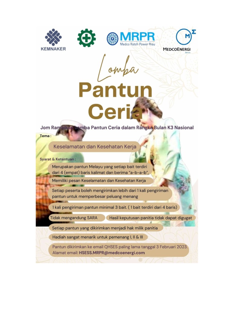 Judul yang tepat untuk dokumen tersebut adalah "Kumpulan Pantun Berkaitan dengan Keselamatan dan ...