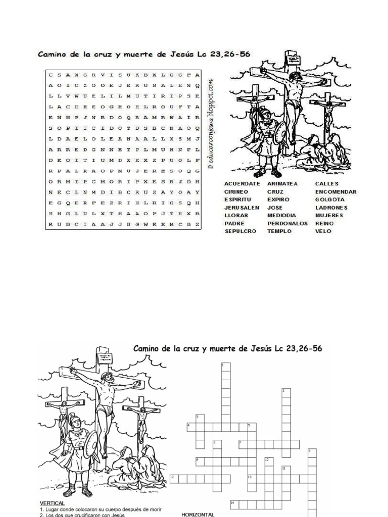 Crucigrama Muerte de Jesús | PDF