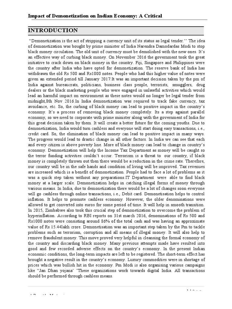 Intro Kunal | PDF | Indian Black Money | Legal Tender