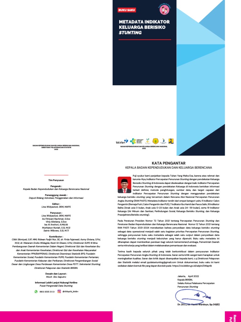 Buku Metadata Indikator Keluarga Berisiko Stunting | PDF | Pengembangan ...