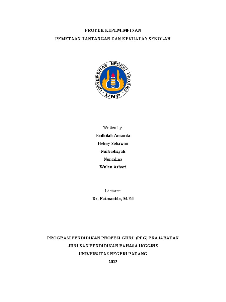 Proyek Kepemimpinan Sekolah UNP | PDF | Karier & Perkembangan