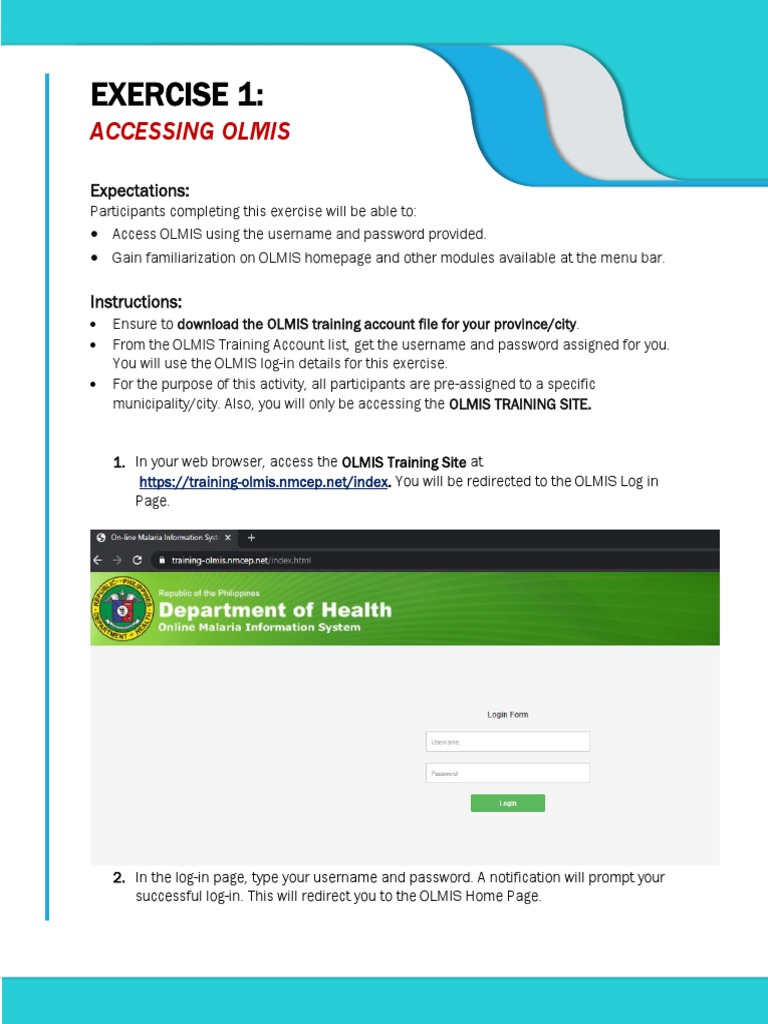Accessing OLMIS Training Site Guide | PDF | Computers