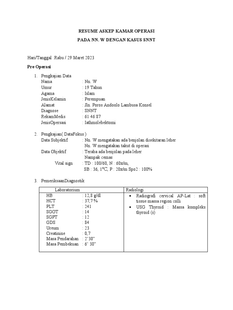 Resume Askep Kamar Operasi | PDF