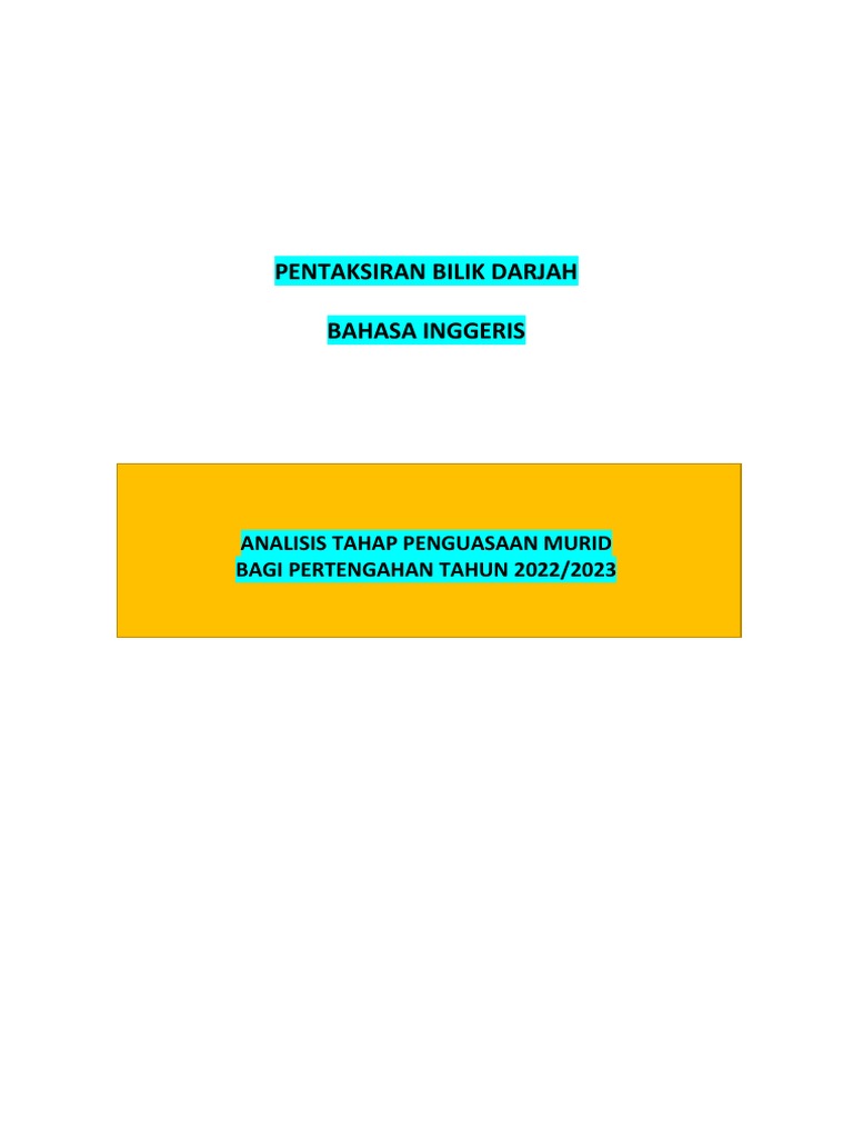 COVER PENTAKSIRAN BILIK DARJAH | PDF