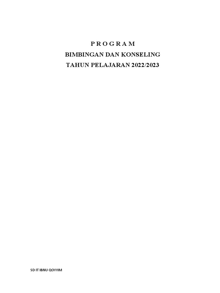 Program BK SD 2022 - 2023 | PDF