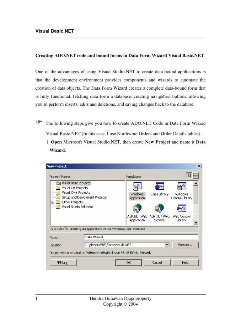 Data Form Wizard | Download Free PDF | Microsoft Visual Studio | Microsoft Software