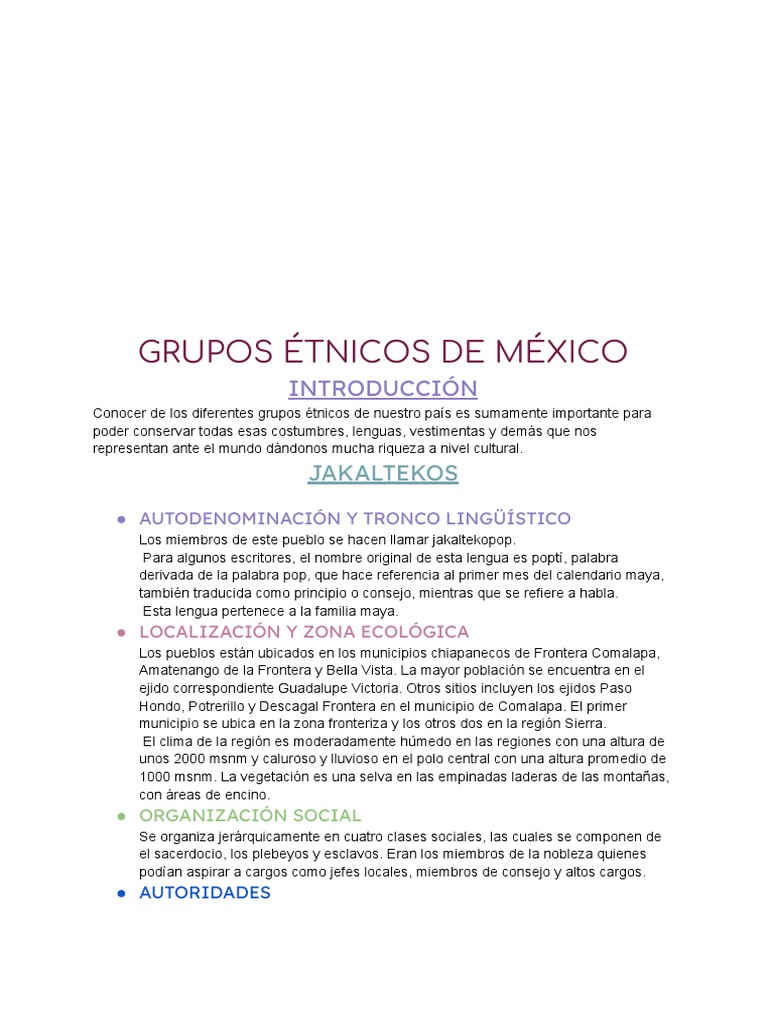Grupos Étnicos de México | PDF