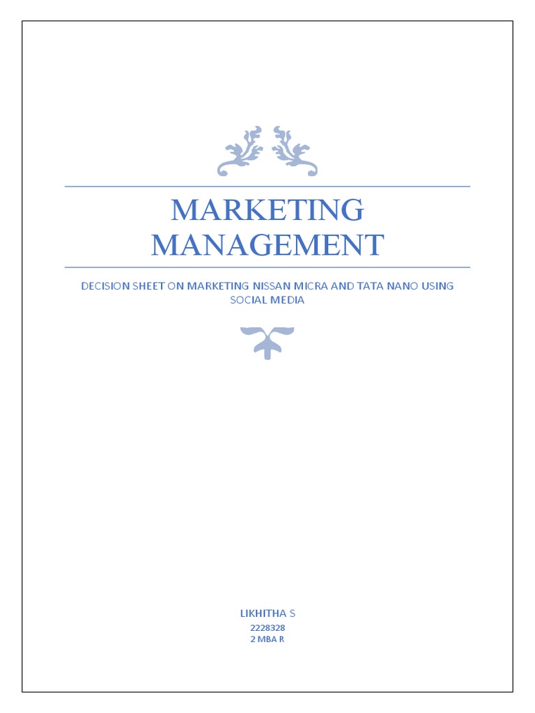 Marketing Strategies for Increasing Sales of the Nissan Micra and Tata ...