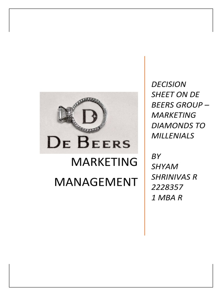 De Beers Decision Sheet | PDF | Marketing | Brand