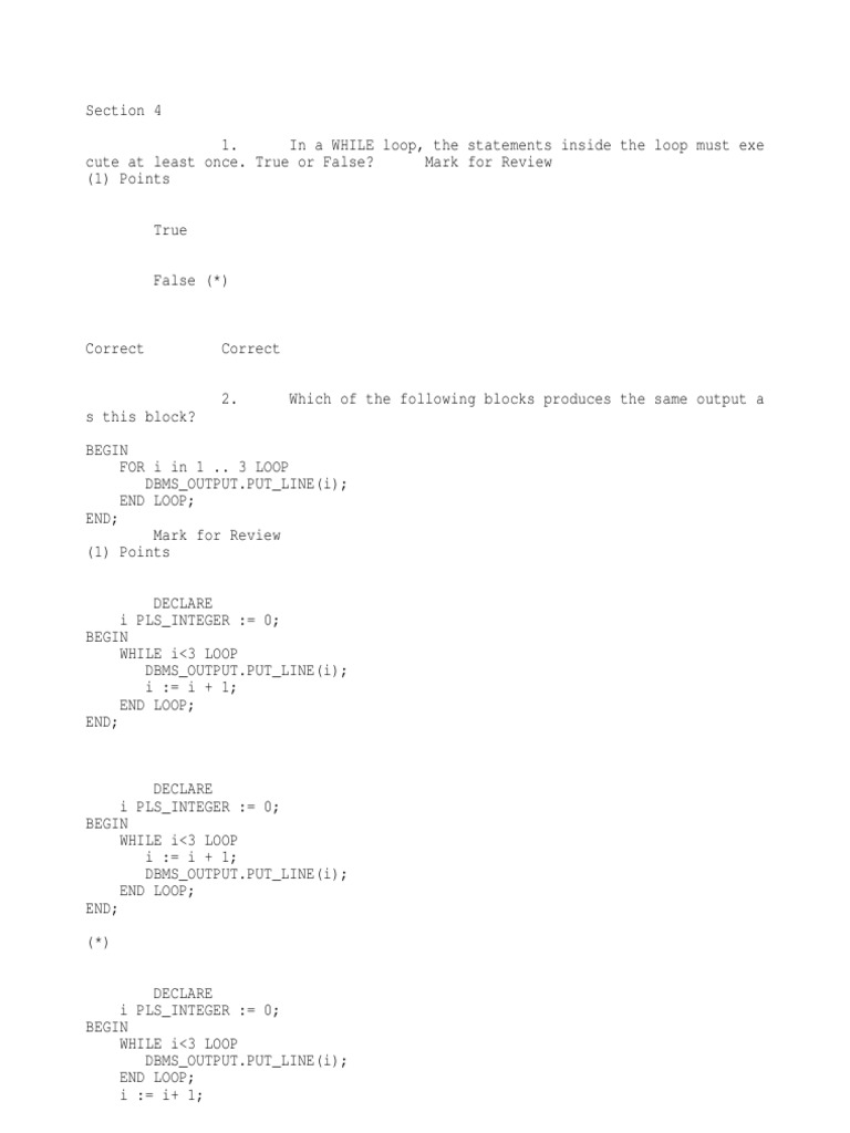 PL/SQL Looping Constructs Explained | PDF