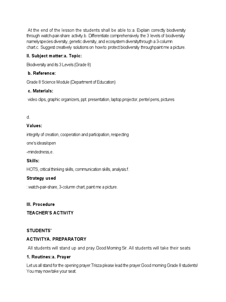 8 Biodiversity Detailed Pdf Biodiversity Species