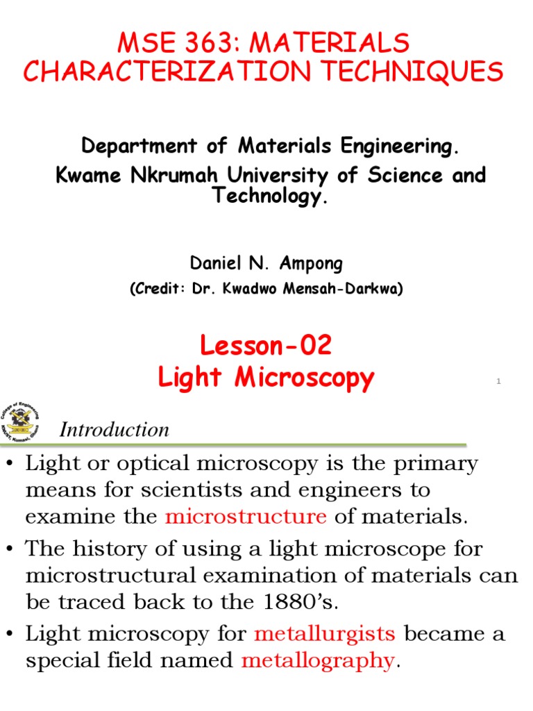 Materials Microscopy for Engineers | PDF | Angular Resolution | Microscopy