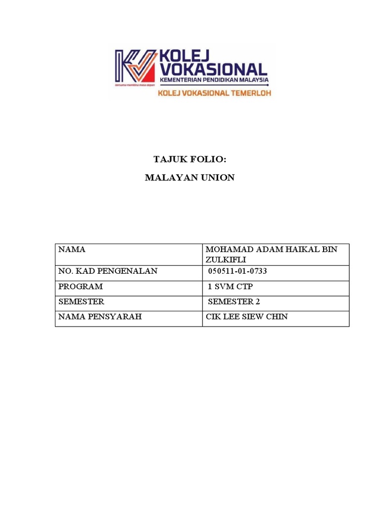 Folio Sej Sem 2 | PDF