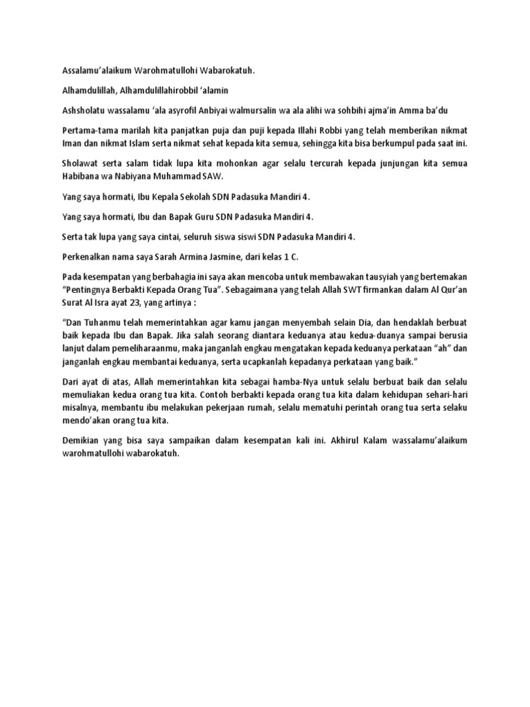 Pidato Anak SD | PDF