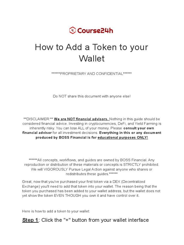 How to Add Tokens to Your Wallet | PDF | Cryptocurrency | Money