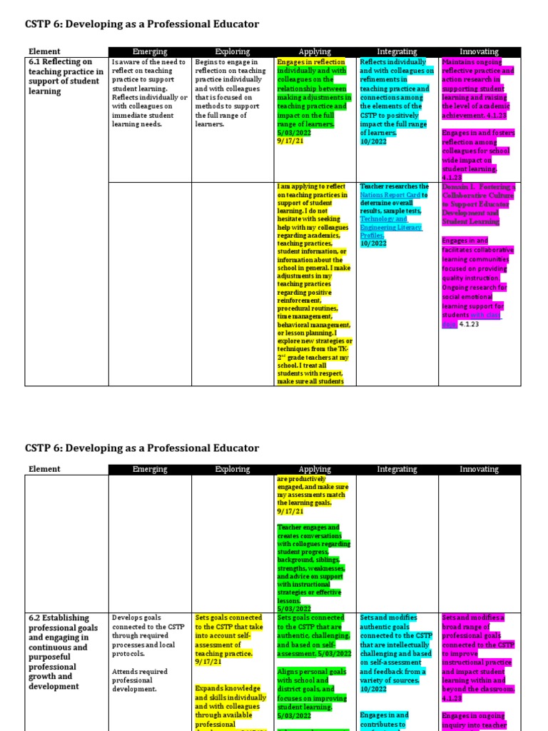 CSTP 6 Rogosic 4 | PDF | Teachers | Learning
