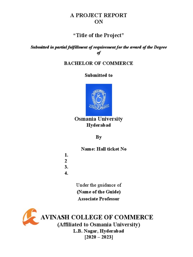 Project Cover Pages | PDF | Academic Degree | Career And Technical ...