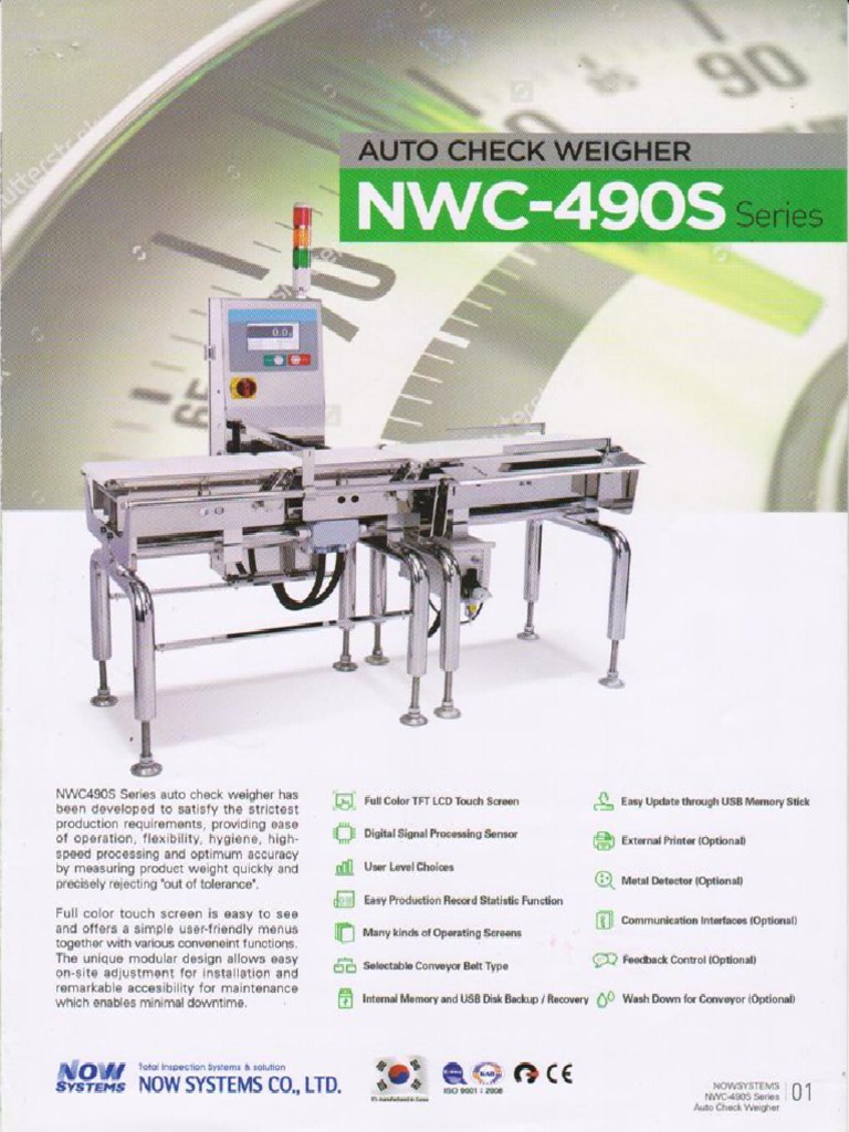 Auto Checkweigher NWC-490 | PDF