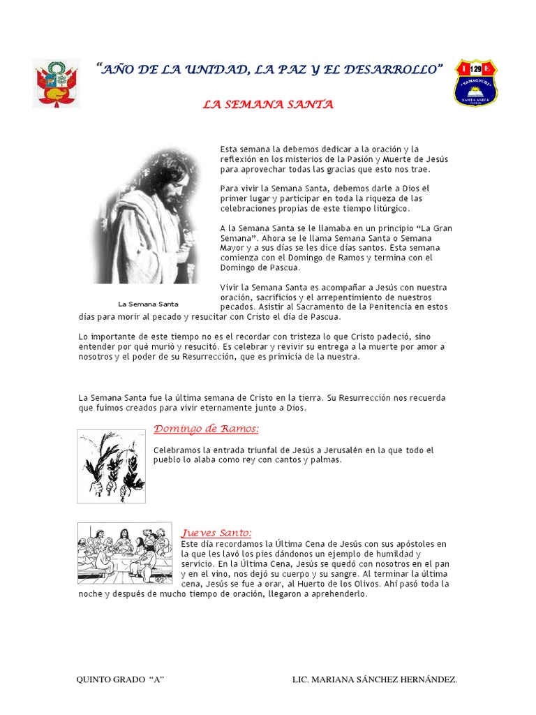 Religión - La Semana Santa | PDF | Pascua de Resurrección | Fiestas ...