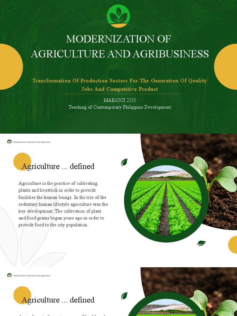Modernization of Agriculture and Agribusiness | PDF | Agriculture ...