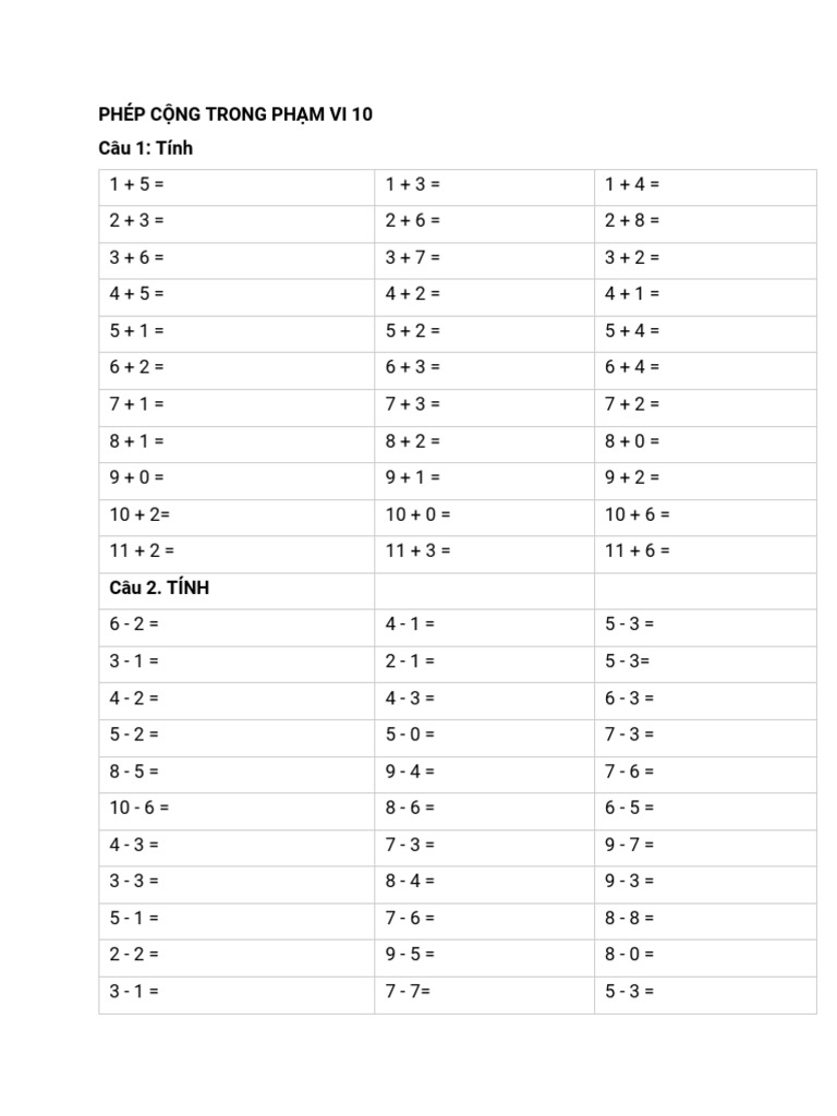 Phép C NG Trong PH M Vi 10 | PDF