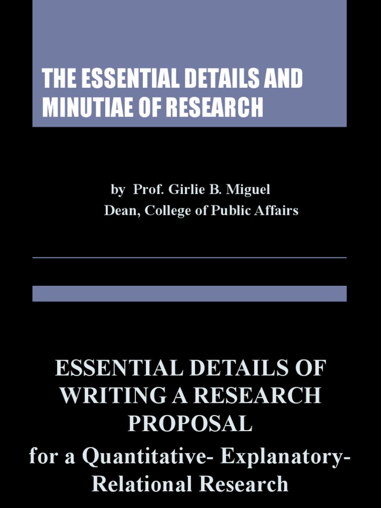 The Essential Details and Minutiae of Research | PDF | Sampling (Statistics) | Hypothesis