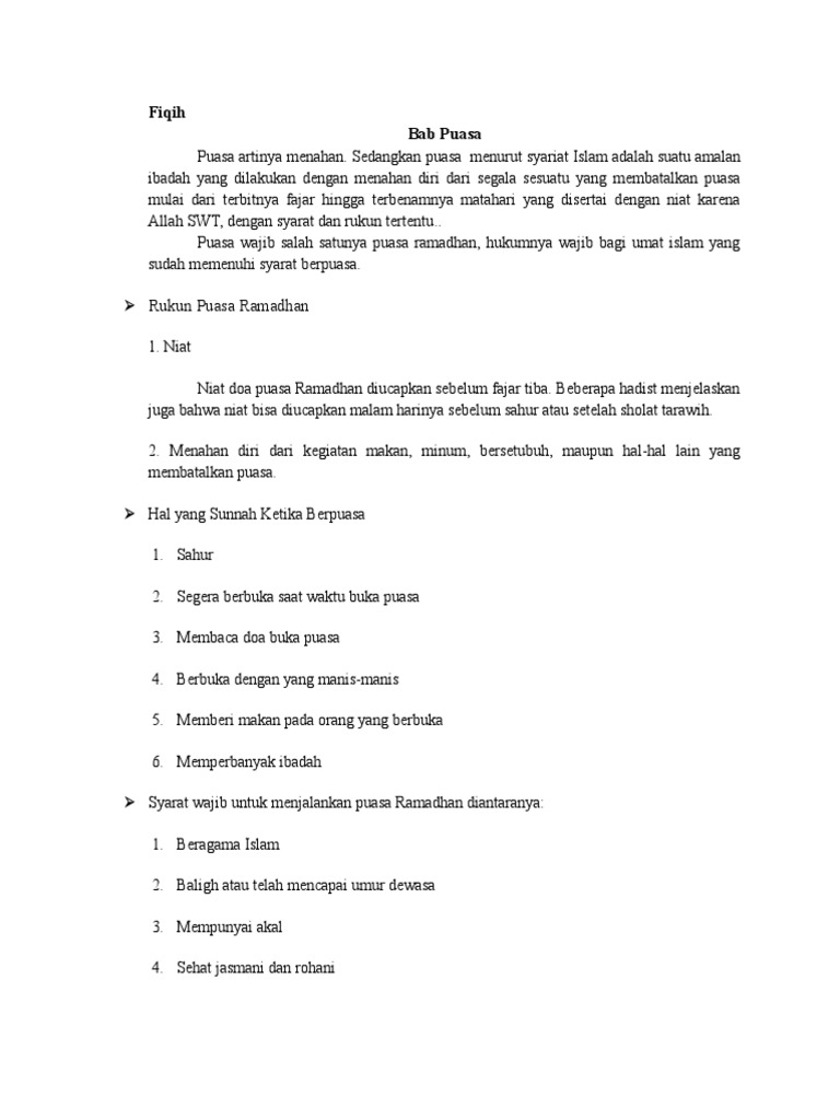 Fiqih Bab Puasa | PDF | Gaya Hidup
