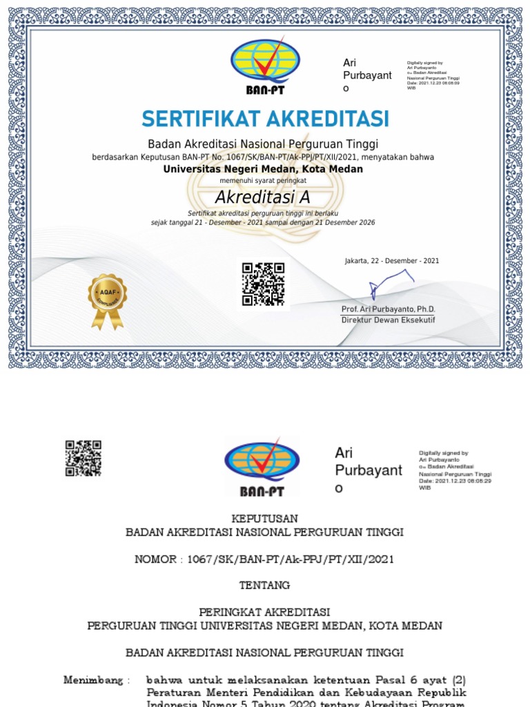 Akreditasi Universitas Negeri Medan | PDF