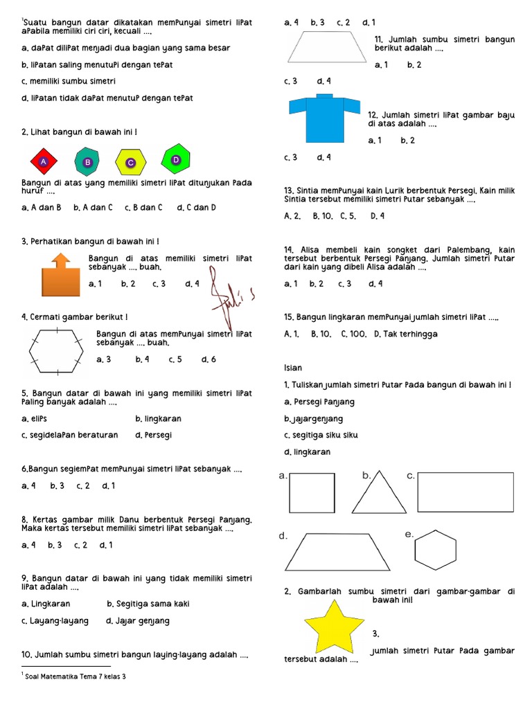 Soal MTK Tema 7 Kelas 3 | PDF