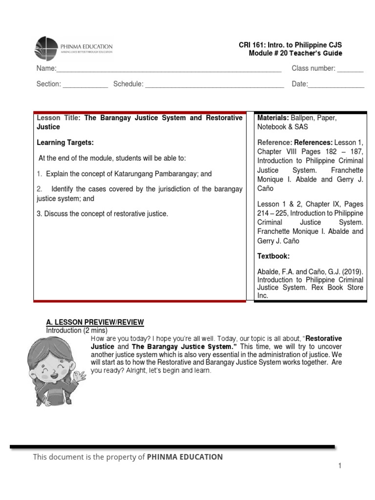 Barangay Justice System Overview | PDF | Restorative Justice | Crimes