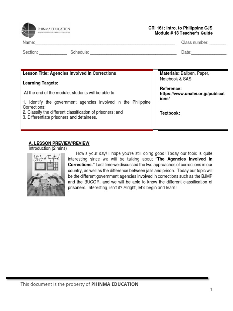 Philippine Corrections Overview Module | PDF | Prison | Corrections
